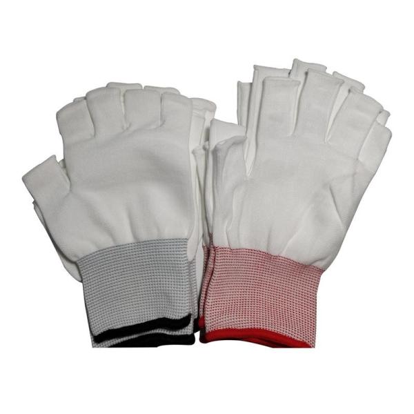 Quality Half Finger Seamless Polyester Liner Gloves Reusable For Cleanroom for sale