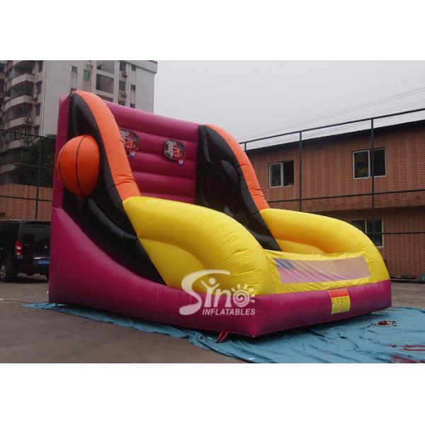 Quality Custom made giant inflatable basketball throwing with hoop for indoor games for sale