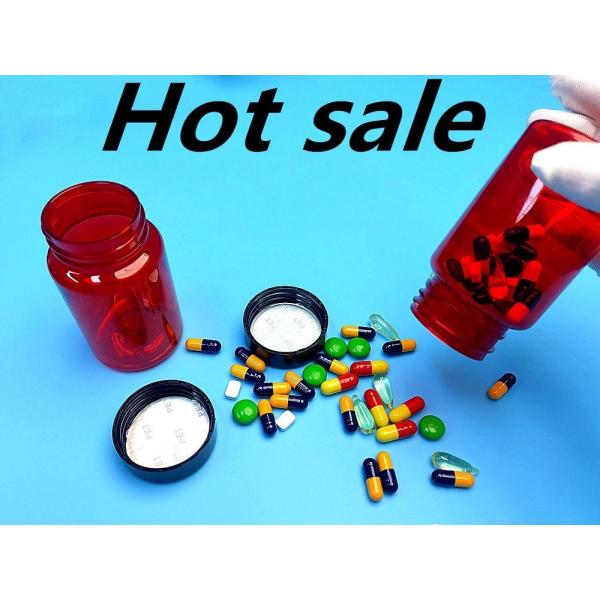 Quality 100ml Pet Red Pharmaceutical Prescription Pill Container Bottle Supplement Nutrition Capsule Protein medicine bottle for sale