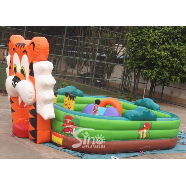 Quality 25'x18' indoor big tiger inflatable toddler bouncy castle made of lead free for sale