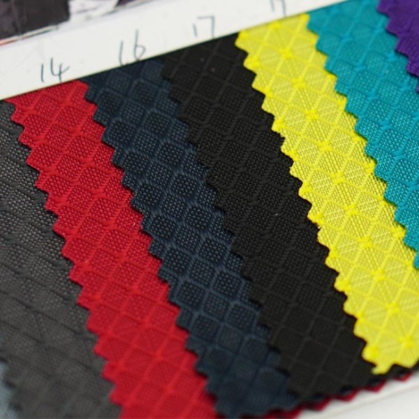 Quality 100% Nylon Ripstop Bag Fabric Diamond Chessboard Grid Pattern Nylon Woven Fabric for sale