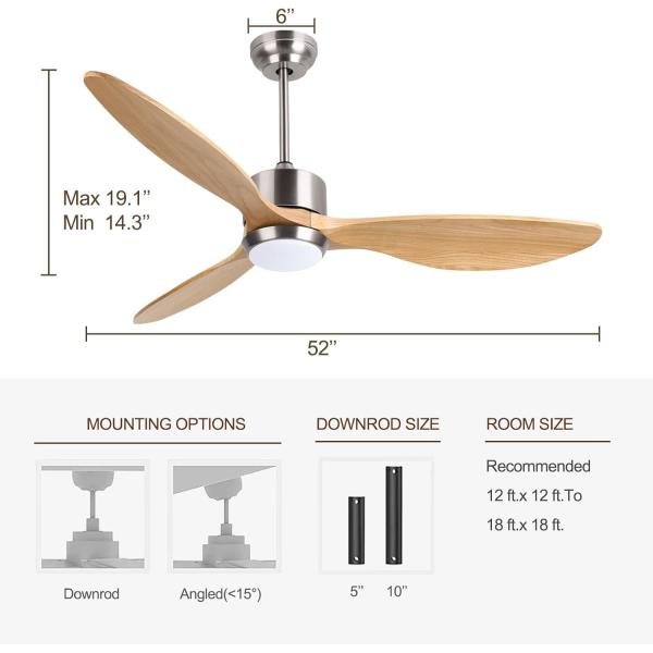 Quality White Black Gold 52 Ceiling Fan With Light 6 Speed DC Motor for sale