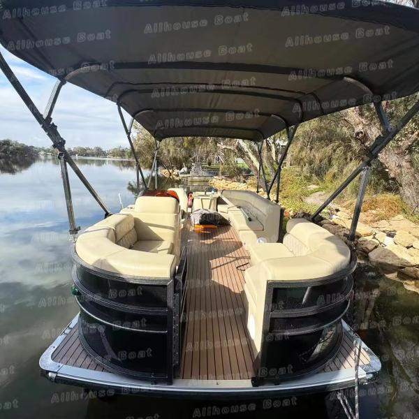 Quality 7.6m Single Layer Pontoon Boat with 150HP Max Horsepower for sale