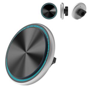 Quality Metal Ambient Light Magnetic Iphone Charger Car Mount With Fast Charging for sale
