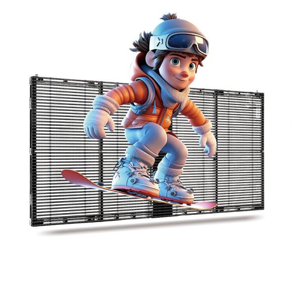 Quality Transparent LED Screen Display HT 500*1000 multi installtion way 3D Transparent Video Wall for sale