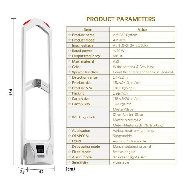 Quality AC 110-240V 58KHz AM EAS System With People Counting Alarm for sale