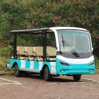 Quality White Electric Sightseeing Cart For 14 Person 4500 * 1500 * 200 MM for sale