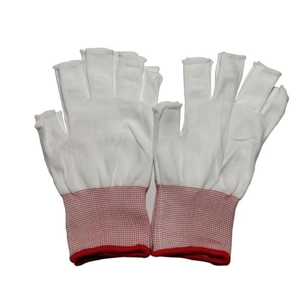 Quality Half Finger Seamless Polyester Liner Gloves Reusable For Cleanroom for sale