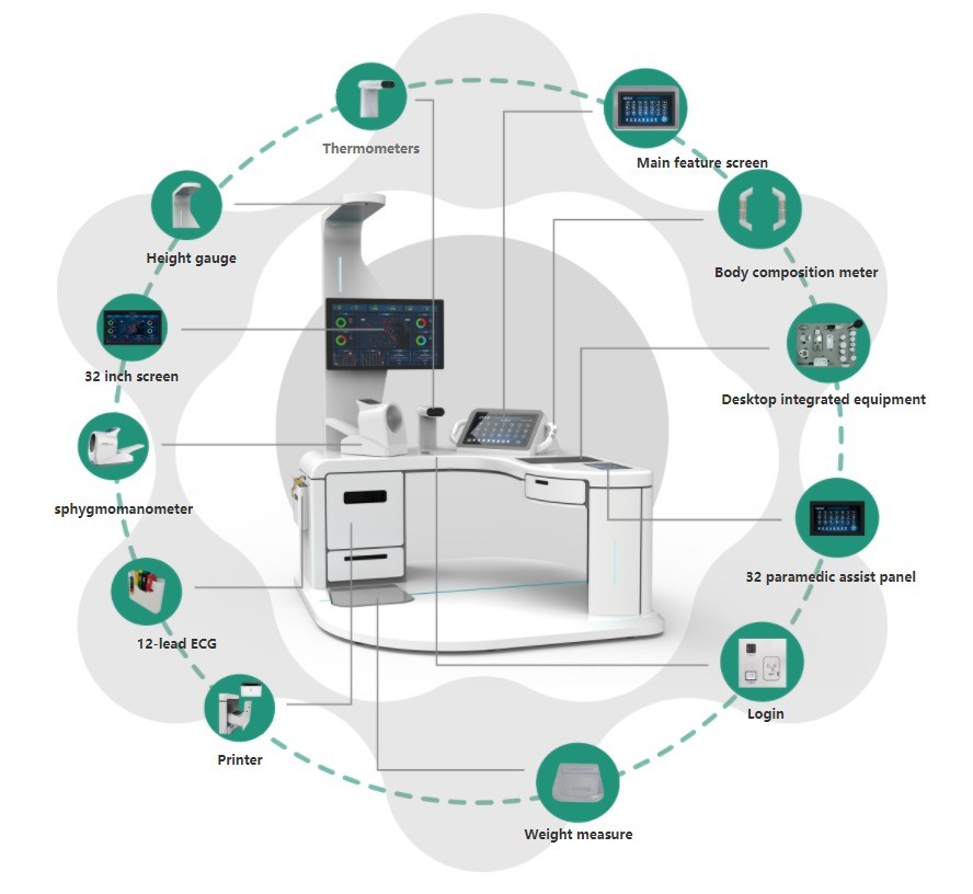 Quality 32'' LCD Full Touch Screen Division 0.01kg Medical Self Service Health Checkup for sale