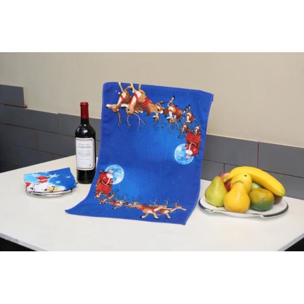 Quality Superfine Fiber Christmas Tea Towels Reactive Printed With Square Shape for sale