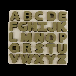 Quality Food Grade Kids Silicone Puzzle With Letters Alphabet Shape for sale