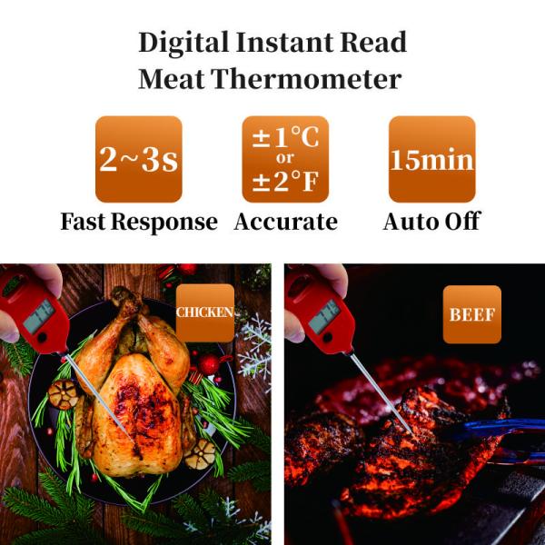 Quality Ip67 Waterproof Instant Read Digital Meat Thermometer SS 304 Probe Kitchen for sale