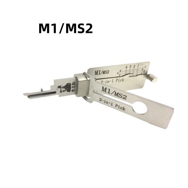Quality Genuine Lishi 2-in-1 Tool M1 MS2 Model Stainless Steel Lock Pick Set and Decoder for Non-Destructive Entry for sale