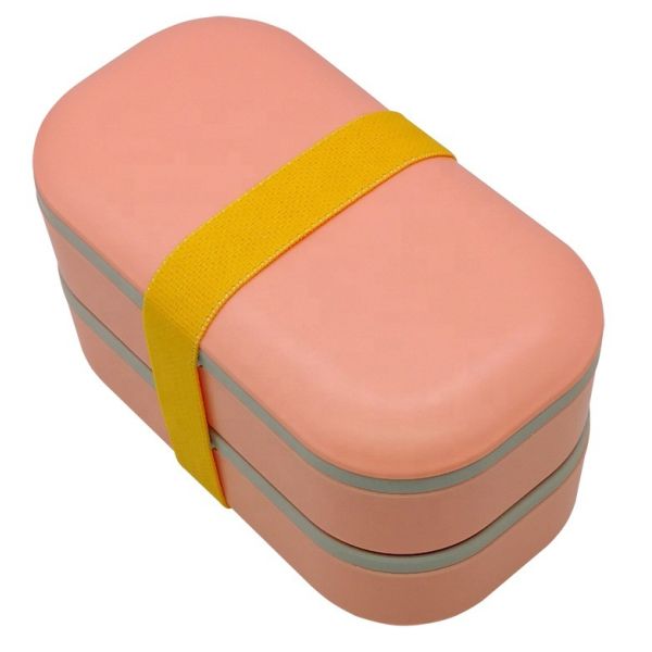 Quality Kid Friendly Eco Plastic BPA Free Lunch Box with Cutlery in 2 Layer Storage for sale