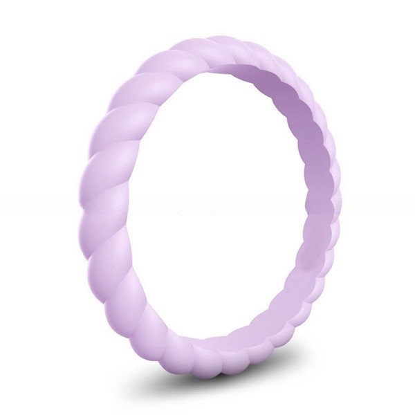 Quality 3mm Thin Braided Wedding Silicone Ring Thin Stackable for Women for sale