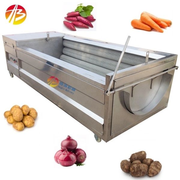 Quality Commercial Catering Vegetable Brush Type Washing and Peeling Machine with 2.2kw Power for sale