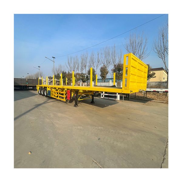 Quality Max Payload 40T 4 Axles Flatbed Semi Trailer for 20/40Ft Containers 13750*2550 for sale