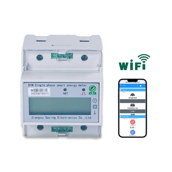 Quality 1.5(6)KW Single Phase Din Rail Wifi Smart Energy Meter Digital Power Monitor for sale