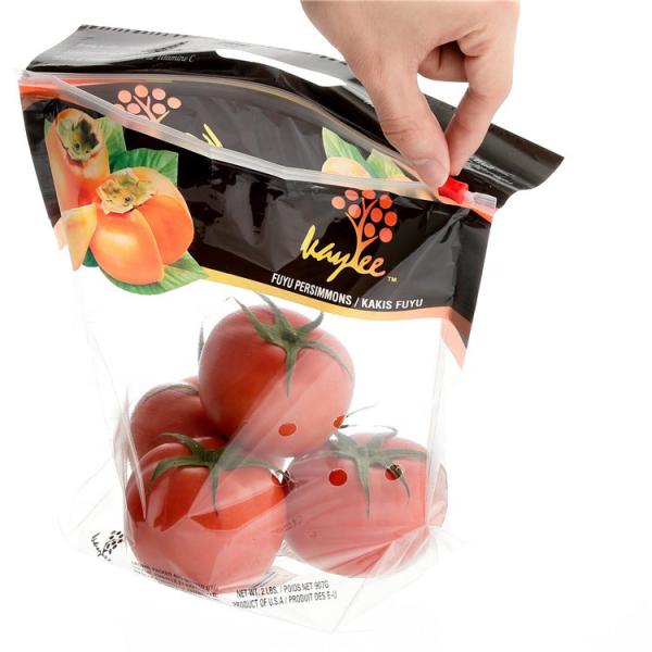 Quality Stand Up Perforated Bags For Vegetables , PP Green Bags To Keep Produce Fresh for sale