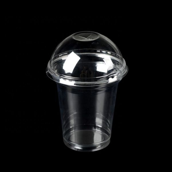 Quality 95 Caliber Transparent PLA Disposable Plastic Cup with Dome Lid 20oz 16oz 12oz 9oz for sale