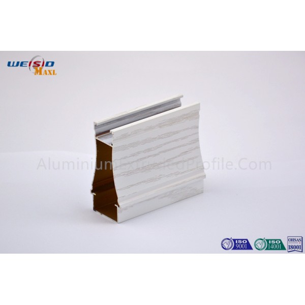 Quality Industrial White Wood Grain Aluminium Profiles For Windows And Doors for sale