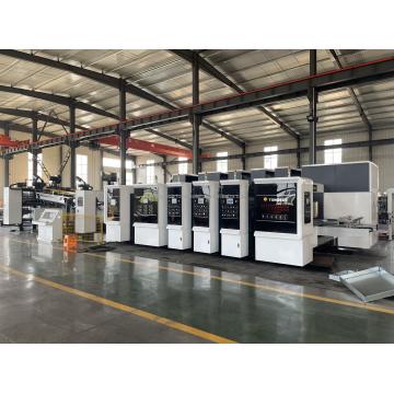 Quality Automatic Carton Box Printing Slotting Die Cutting Folding Gluing Machine 60mm for sale