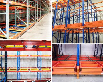Push Back Pallet Rack High Density Warehouse Storag Rack