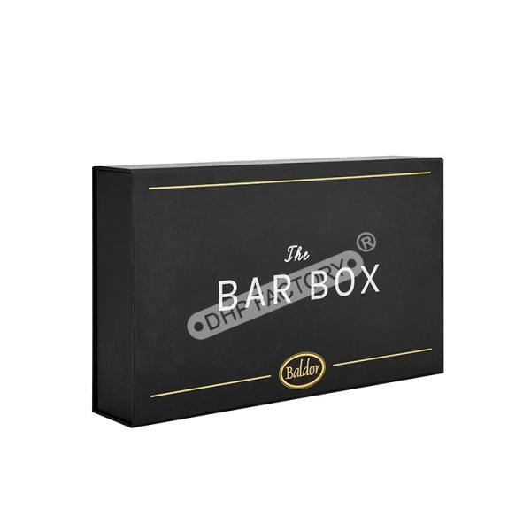 Quality Luxury Black Magnetic Closure Gift Box For Condiment With Paper Divide for sale