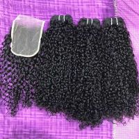 Quality Pissy Pixie Curl Double Drawn Human Hair Bundles Afro Bulk Hair 3Pcs for sale