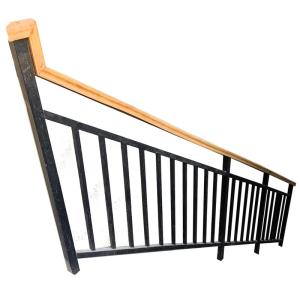 Quality Satin Finish Iron Staircase Outdoor Handrail Metal Balustrade For Decking for sale