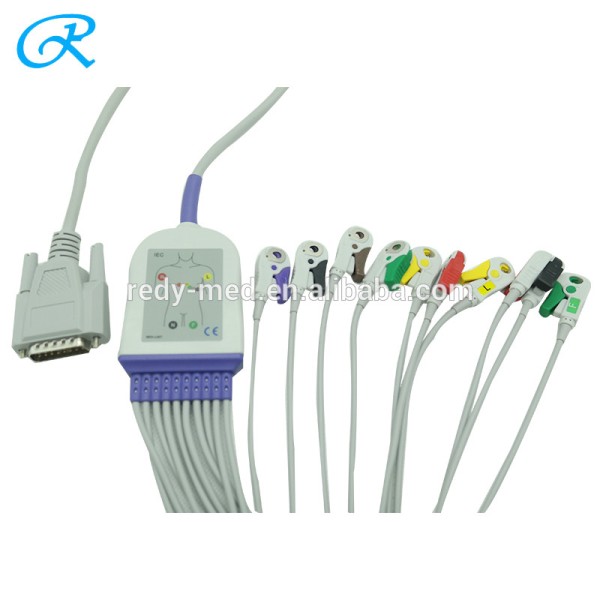 Quality 15 Pin Nihon Kohden TPU 10 Lead EKG Cable Clip for sale