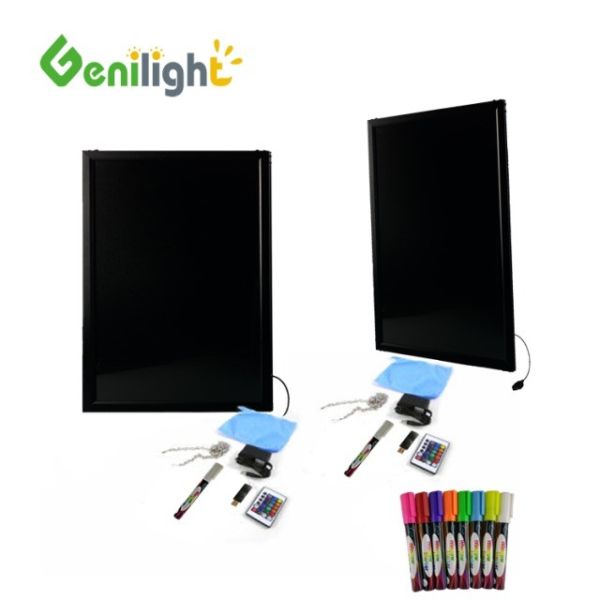 Quality Acrylic LED Black Frame Writing Board 40/60 Rectangle with and CE RoHS LVD for sale