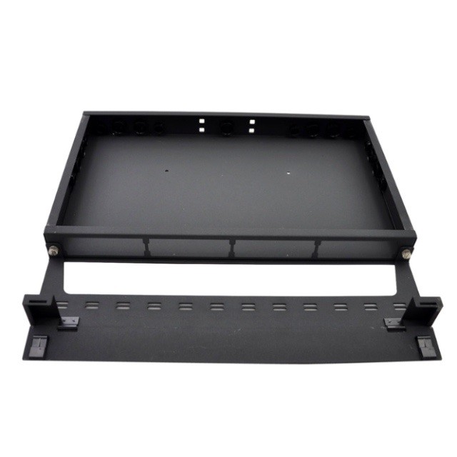 Quality 1U MTP Cassette Module 96F MPO To LC Patch Panel Rack Mount Black for sale