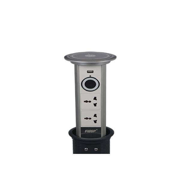 Quality Retractable Kitchen Pop Up Sockets , Silver Kitchen Pop Up Tower Socket for sale
