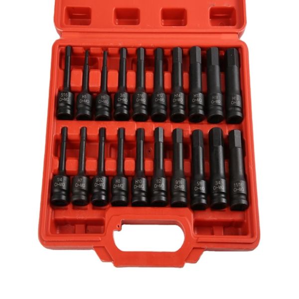 Quality H5 To H19 20pcs Impact Socket Set Made Of High Durable CR-MO Material for sale