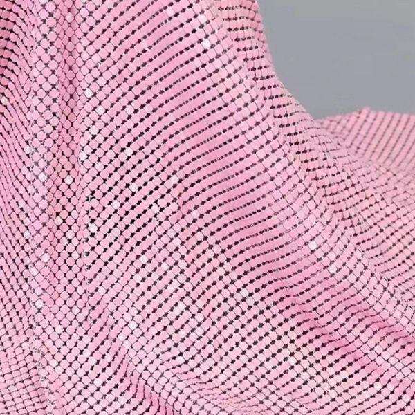 Quality 200gsm Woven Metal Fabric , Round Metallic Sequin Fabric With Shimmer for sale