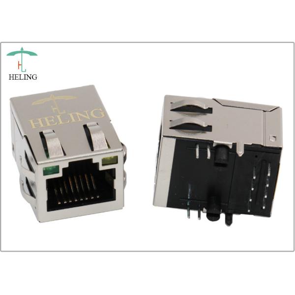 Quality 1 x 1 Shielded RJ45 Magnetic Jack 30 U" / 50 U" Gold Plating Contact Terminal for sale