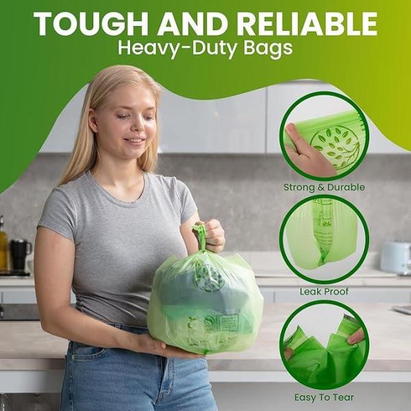 Quality Eco-Friendly Boxed Compostable Tie handle Trash Bags for sale