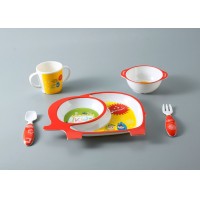 Quality Elephant Shaped 5pc Baby Melamine Dinnerware Set for sale