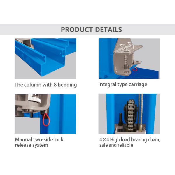 Quality Two Post Car Lifting Machine 3720mm Total Height 110V for sale