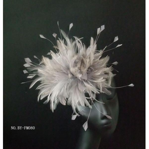 Quality Dyed Hackle And Coque Feather Mounts , Chicken Flower Feather Headband for sale