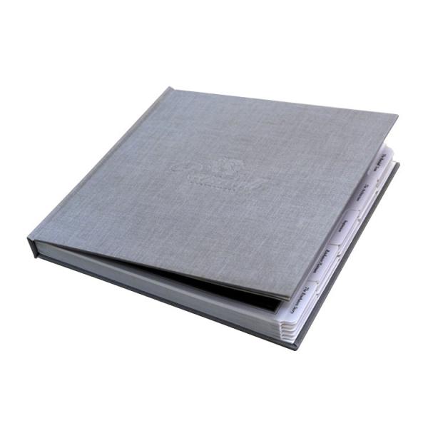 Quality Embossed Logo Hardcover Books Printing Customized Silk Screen Fabric for sale