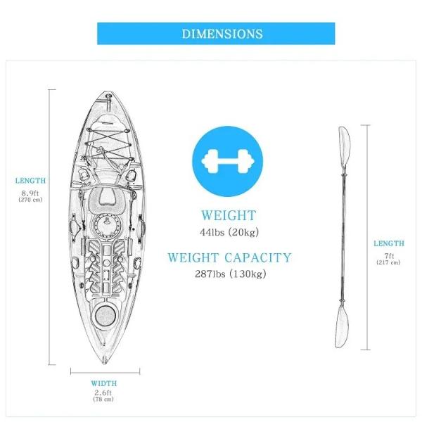 Quality Single LLDPE Plastic Kayak Fishing Canoe Paddle Ocean Kayak for Unmatched for sale