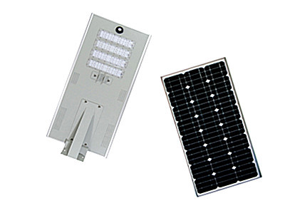 Quality High Power 80w 100w Solar Street Light Integrated Aluminum Sensor CRI 80Ra for sale
