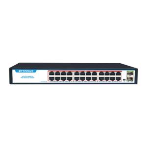 Quality Factory OEM/ODM 24 Port POE Switch 24*10/100/1000mbps POE Port 2*1000mbps SFP Up for sale