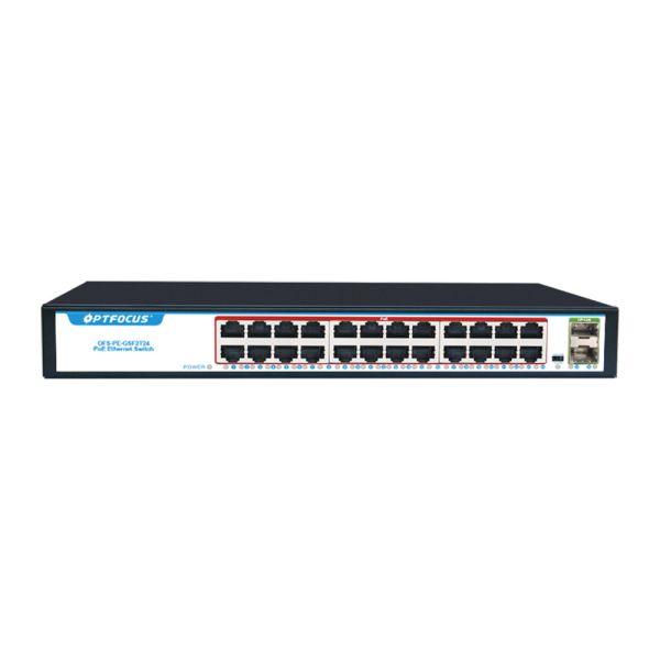 Quality Factory OEM/ODM 24 Port POE Switch 24*10/100/1000mbps POE Port 2*1000mbps SFP Up-Link Port for sale