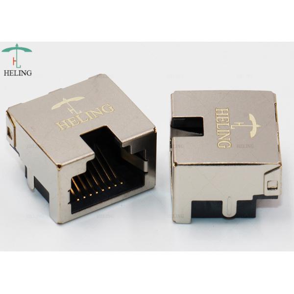 Quality Female Low Profile RJ45 Connector R / A Offset / Overhangs PCB Thru - Hole for sale