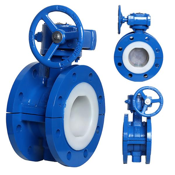 Quality Cast Steel Turbine Fully PTFE-Lined Flanged Butterfly Valve D341F46-16C for Industrial for sale