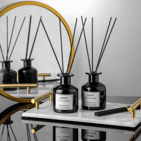 Quality Amber Glass Reed Diffuser Bottles 200ml Essential Oil Aromatherapy Aroma for sale