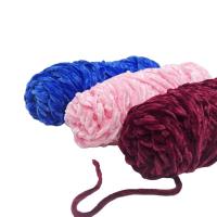 China 1.2NM 100% Polyester Velvet Chenille Knitting Yarn RING SPUN factory